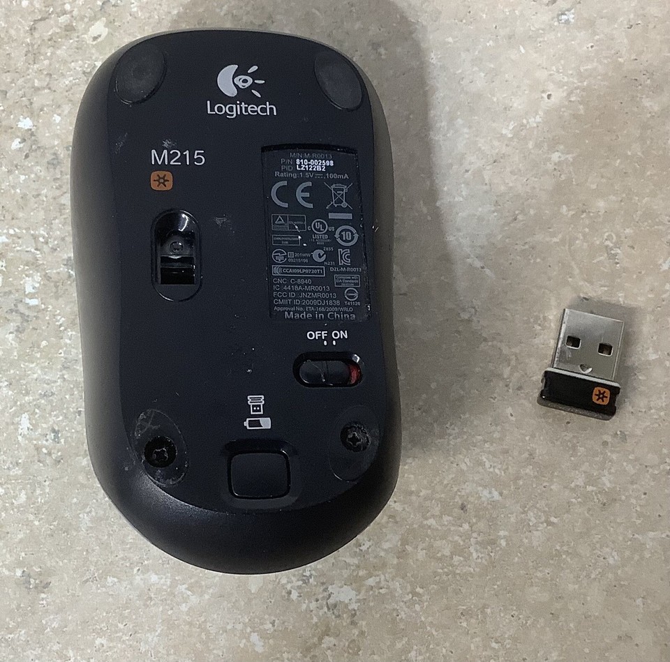 Logitech M215 Black And Gray Wireless Scroll Optical Mouse w/Dongle | eBay