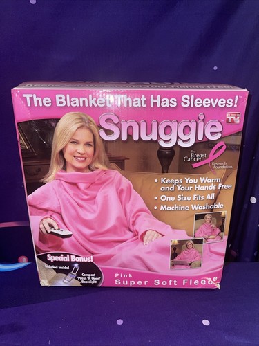 Vintage Snuggie Pink Open Box w/ Sleeves Breast Cancer Society (Read ...