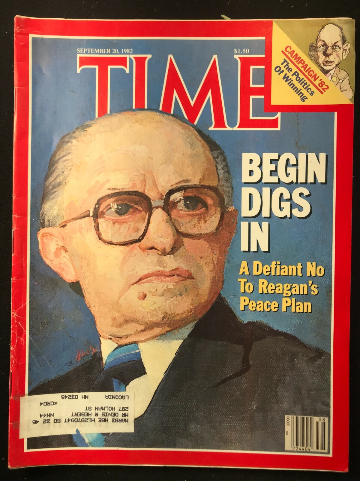 TIME Magazine - Sep 20 1982 - BEGIN Israel / Deke Slayton / Moscow ...
