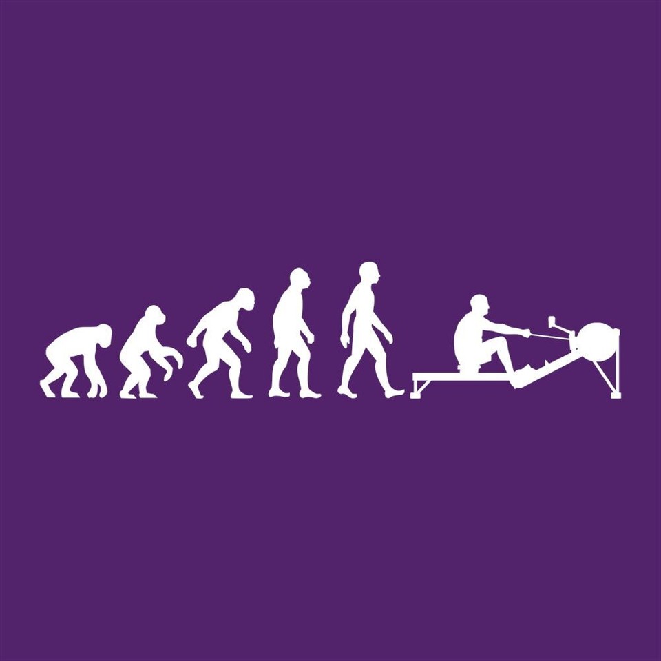 Evolution Of Man Rowing Machine - Mens T-Shirt - Rower Row Gym Workout ...