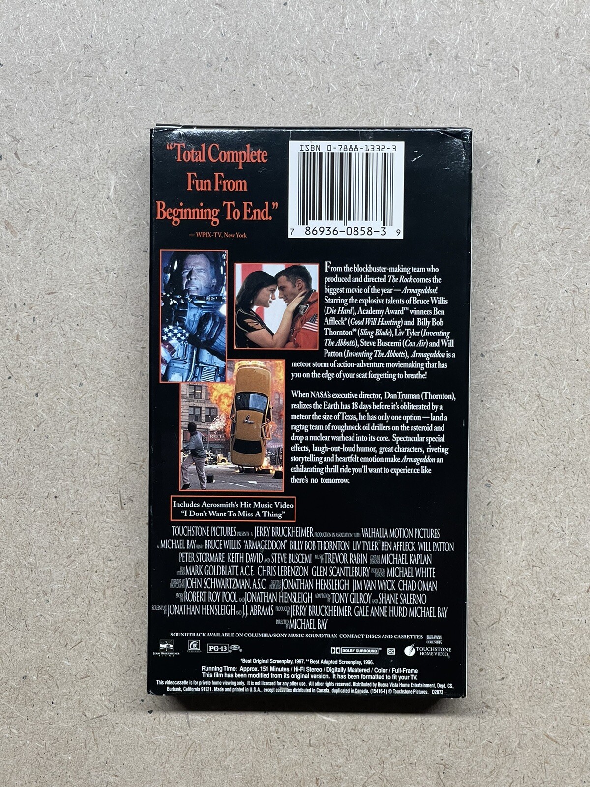 Armageddon (VHS, 1996) Classic Bruce Willis, Ben Affleck, Will Patton ...