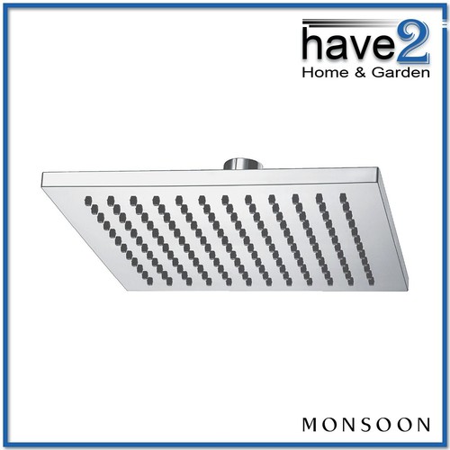MONSOON Showers Large Square Shower Head: 200mm Rainfall Overhead ...
