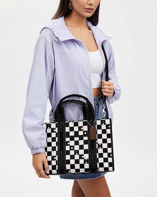 NWT Coach Smith Tote With Checkerboard Print CR101/Signature Denim opt ...