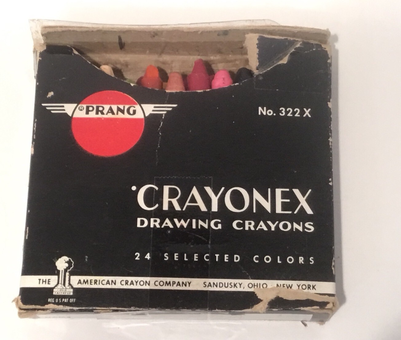 Vintage Crayonex Drawing Crayons 23 Prang 322X American Crayon Co ...