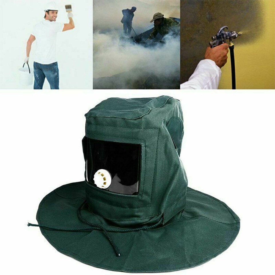 Sand Blasting Hood Blast Cap Anti Dust Wind Face Protector Sandblaster ...