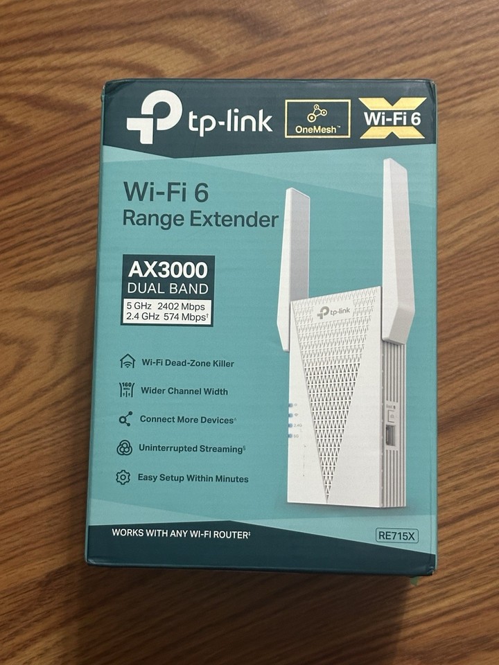 TP-Link RE715X AX3000 Wi-Fi 6 Range Extender Dual Band OneMesh Gigabit ...