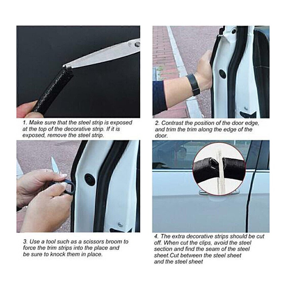 10FT /3M Door Trim Edge Lock Guard Moulding Rubber Seal Strip Protector ...