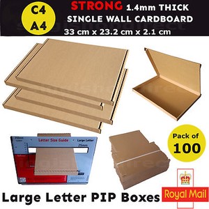 100 x A4 C4 Royal Mail Large Letter Box PIP Postal Shipping Cardboard ...