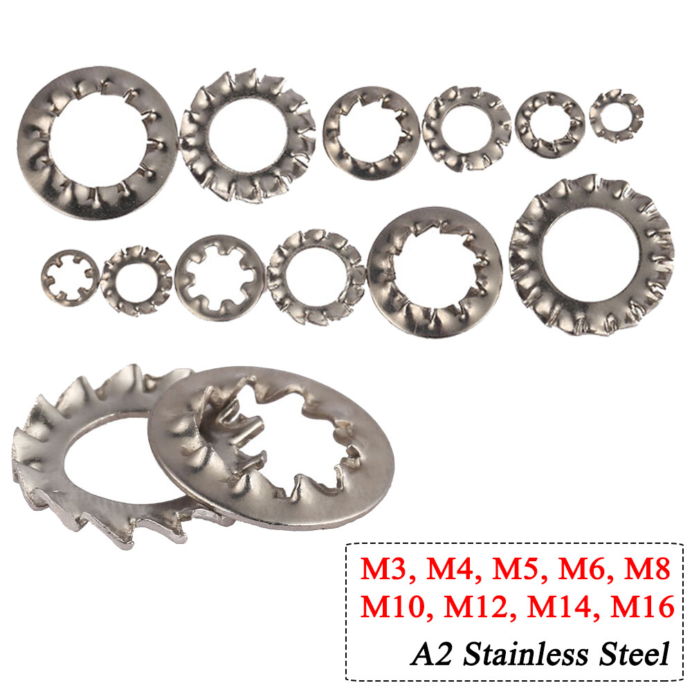 304 Lock Washers M3-M20 100pcs 304 Stainless Steel Serrated Washers ...