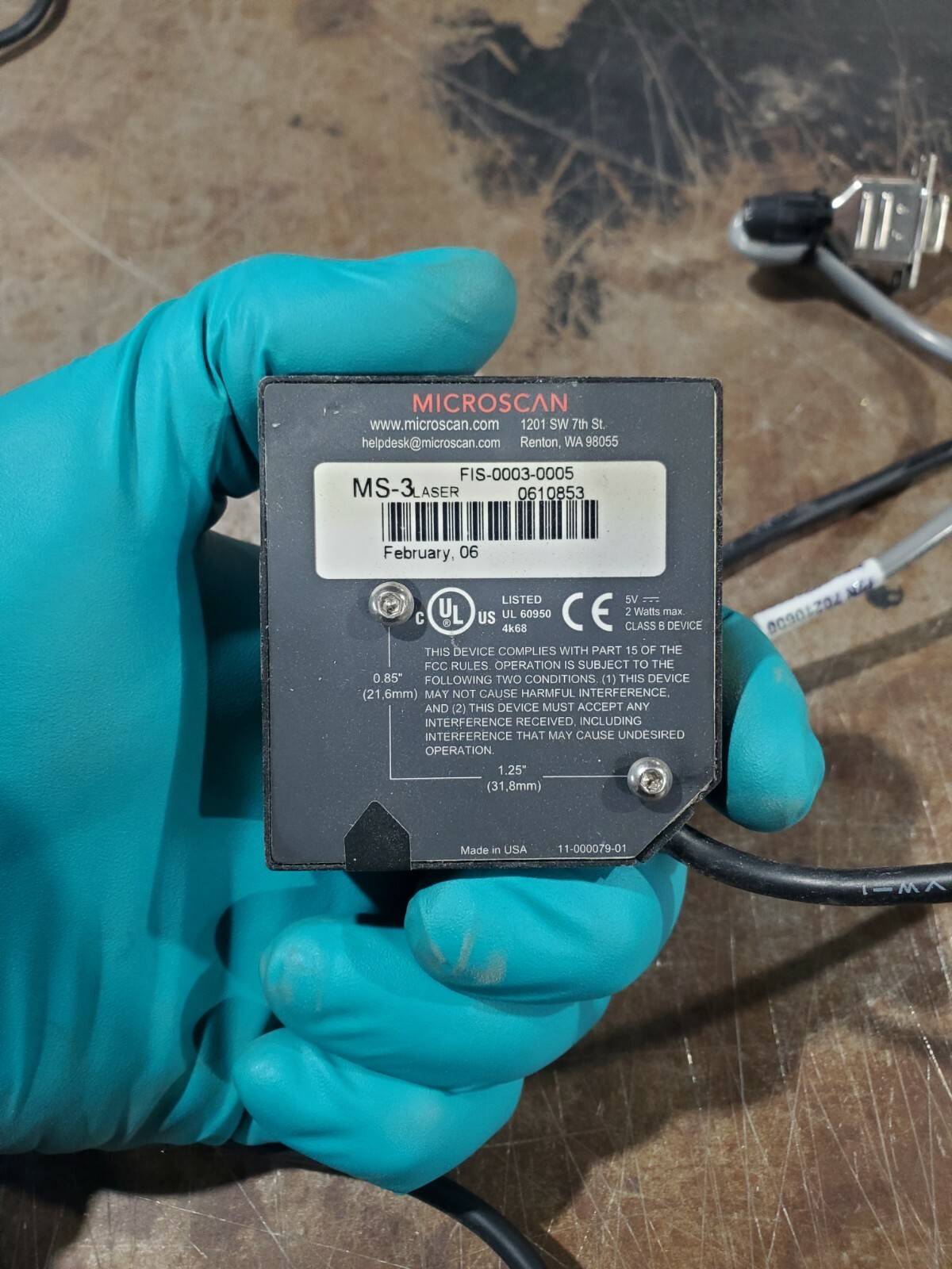 Microscan MS-3 Laser Fixed Mount Barcode Scanner Part #: FIS-0003-0005 ...