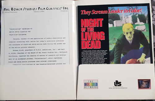 Night Of The Living Dead Hal Roach Press Kit with Lenticular Pin ...