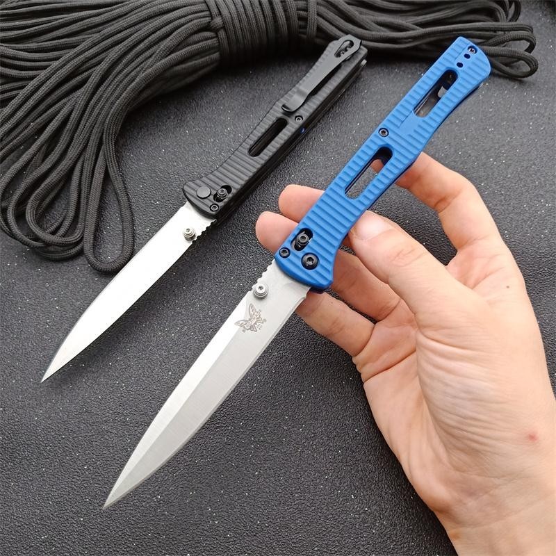 Blue 417 Fact Pocket Folding Knife 3.95" D2 Satin Plain Blade Glass ...