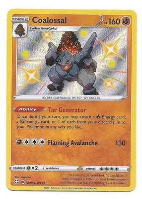 Coalossal SV069/SV122 Shining Fates: Shiny Vault Holo Pokemon TCG - NM ...