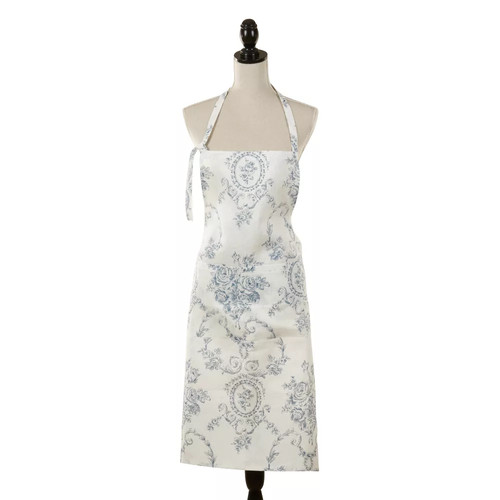 Saro Lifestyle Charming Toile Floral Apron, 28"x35", Blue | eBay