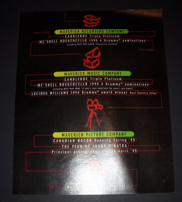 Madonna Maverick Records 1995 Short Print Poster Type Advert, Promo Ad ...