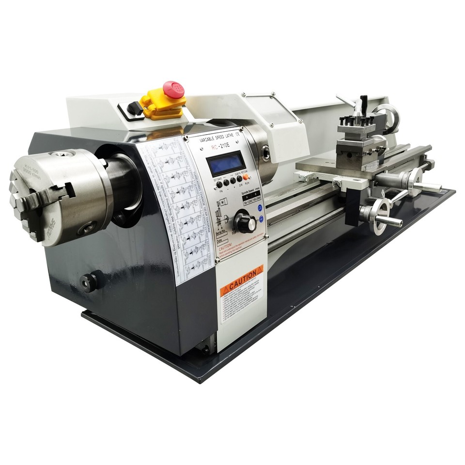RC-210E Precision Electronic Pulse Metal Lathe Bench Metalworking Lathe ...