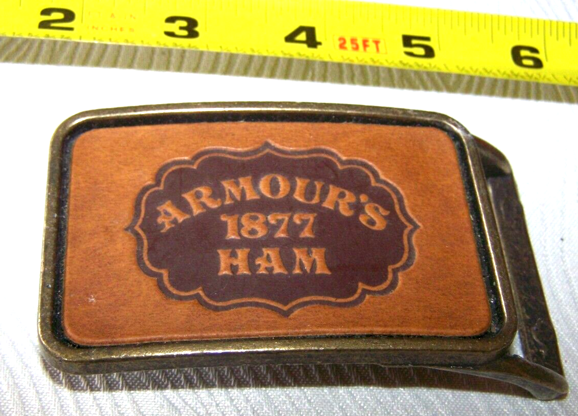 Vintage Armour's Ham Since 1877 Leather Belt Buckle | eBay