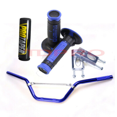 7/8" 22mm Blue Handlebar Hand Grips Bar Pad Risers Dirt Bike CRF50 ...