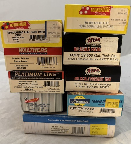 HO Scale Lot of 10 Rolling Stock Train Cars With Boxes | eBay