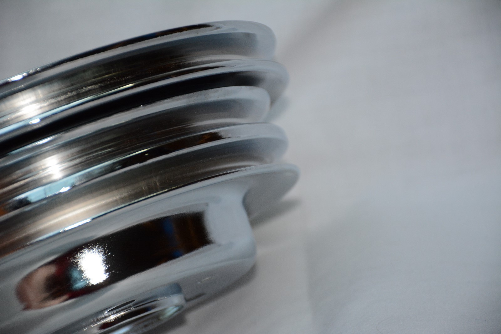 Chrome BIG BLOCK Chevy Long Water Pump 3 Groove Crankshaft Crank Pulley ...