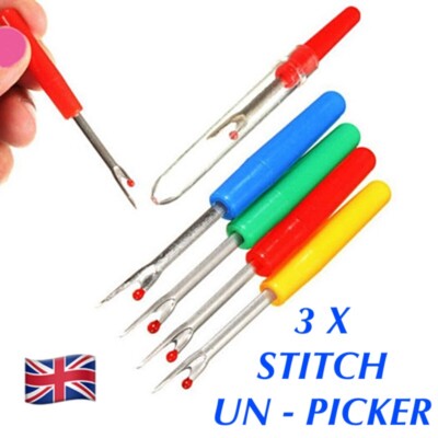 3 X SEAM RIPPER STITCH UN-PICKER SEWING KNITTING TOOL PICKER COTTON ...