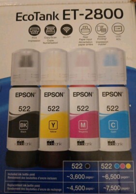 Epson 522 Ink Combo Pack Genuine for ECO-TANK Printers Exp 5/2029 | eBay