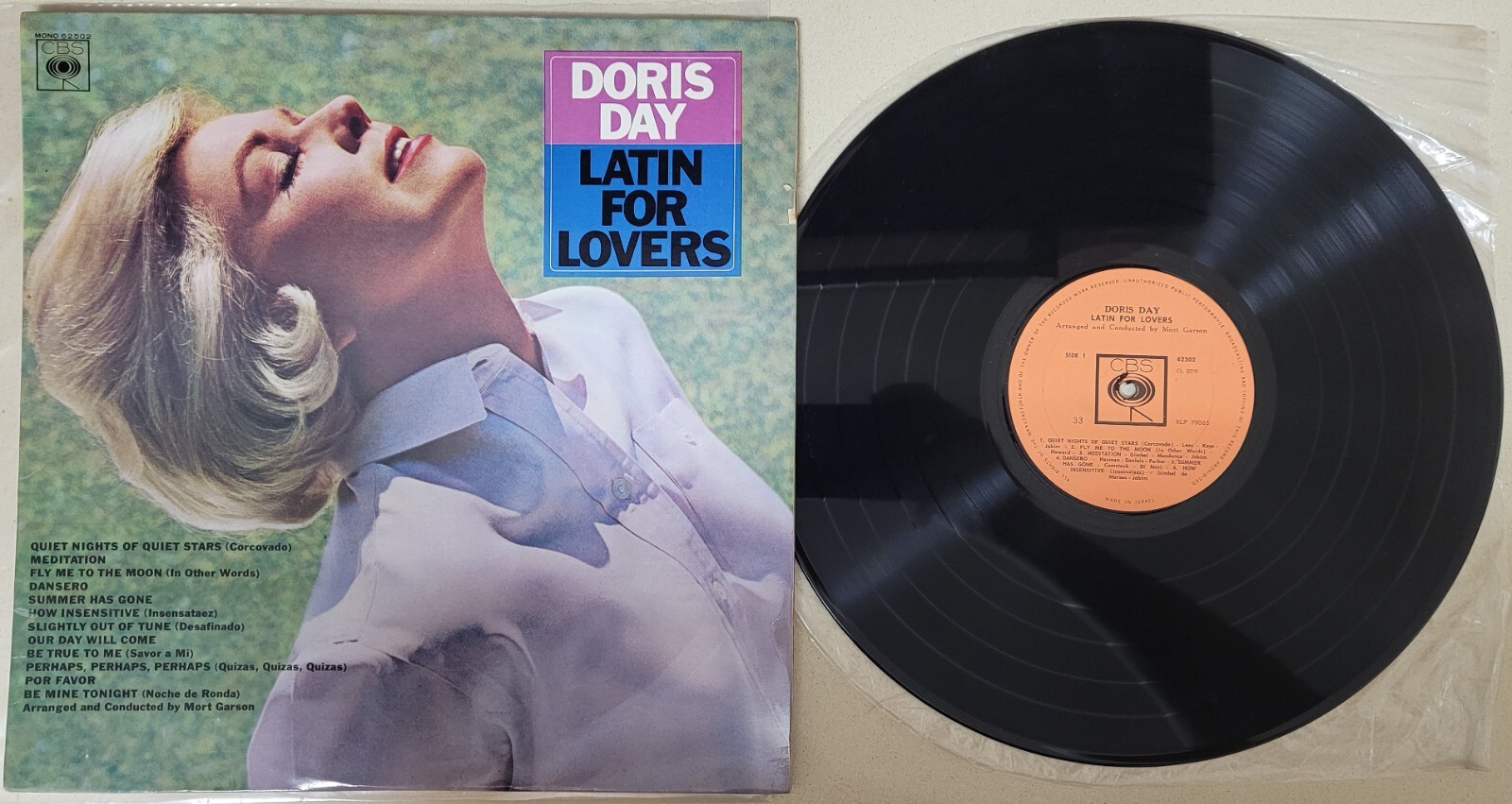 DORIS DAY LATIN FOR LOVERS RARE ISRAELI LP LAMINATED COVER CBS ISRAEL ...