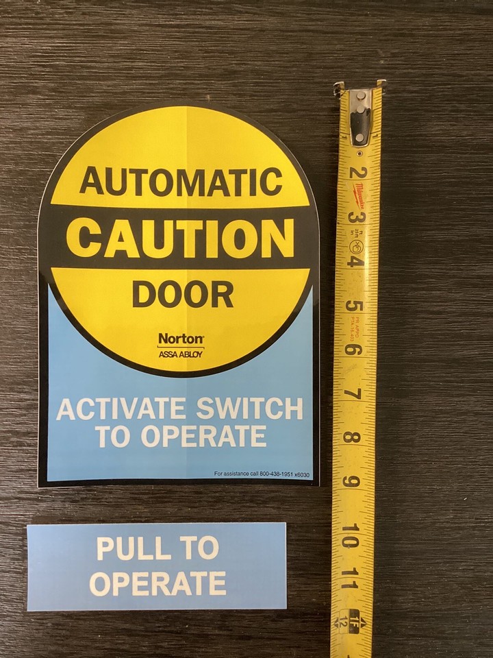 Caution Automatic Door Sticker Decal - Weatherproof - doors warning ...