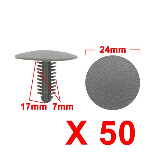 50Pcs Gray Push Type Carpet Flaps Fastener Retainer Bumper Fender Clips ...