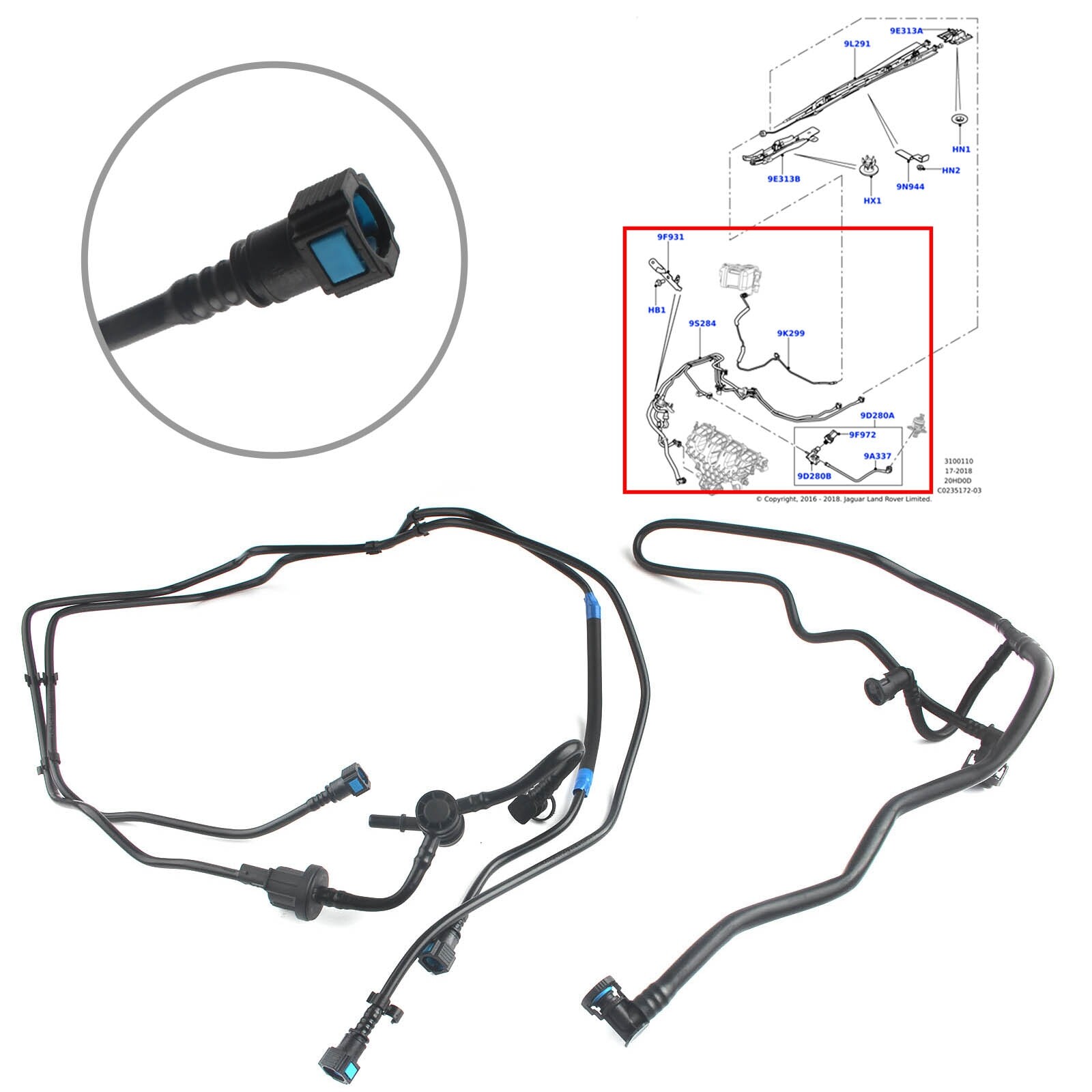 Fit For Land Rover Evoque Discovery Sport LR045109 Fuel Supply &Vapour ...