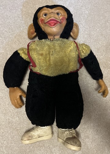 Vtg Zippy Monkey Mr Bim Zip Plush Banana Toy Rubber Face Doll 18" SEE ...
