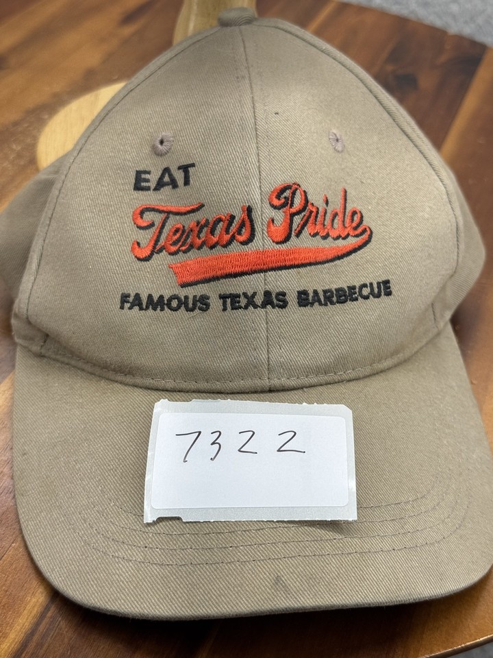 Texas Pride Hat Cap Strap Back Tan Embroidered Famous Texas Barbecue ...