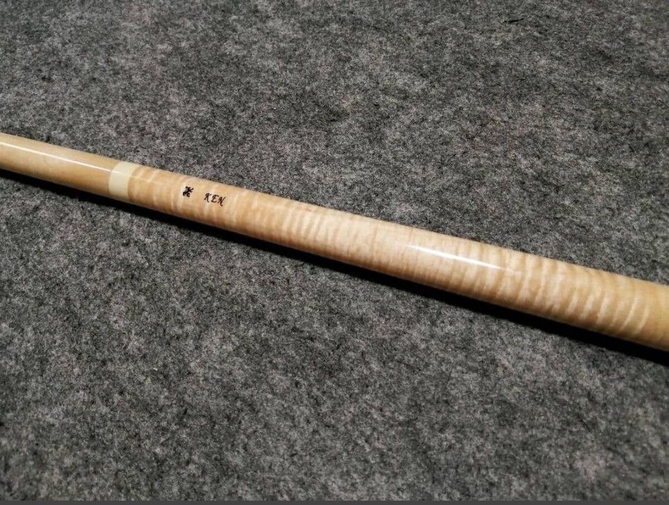 ADAM Custom Jump Cue “KEN” Curly Maple Tiger Grain Diamond Tip Pool ...