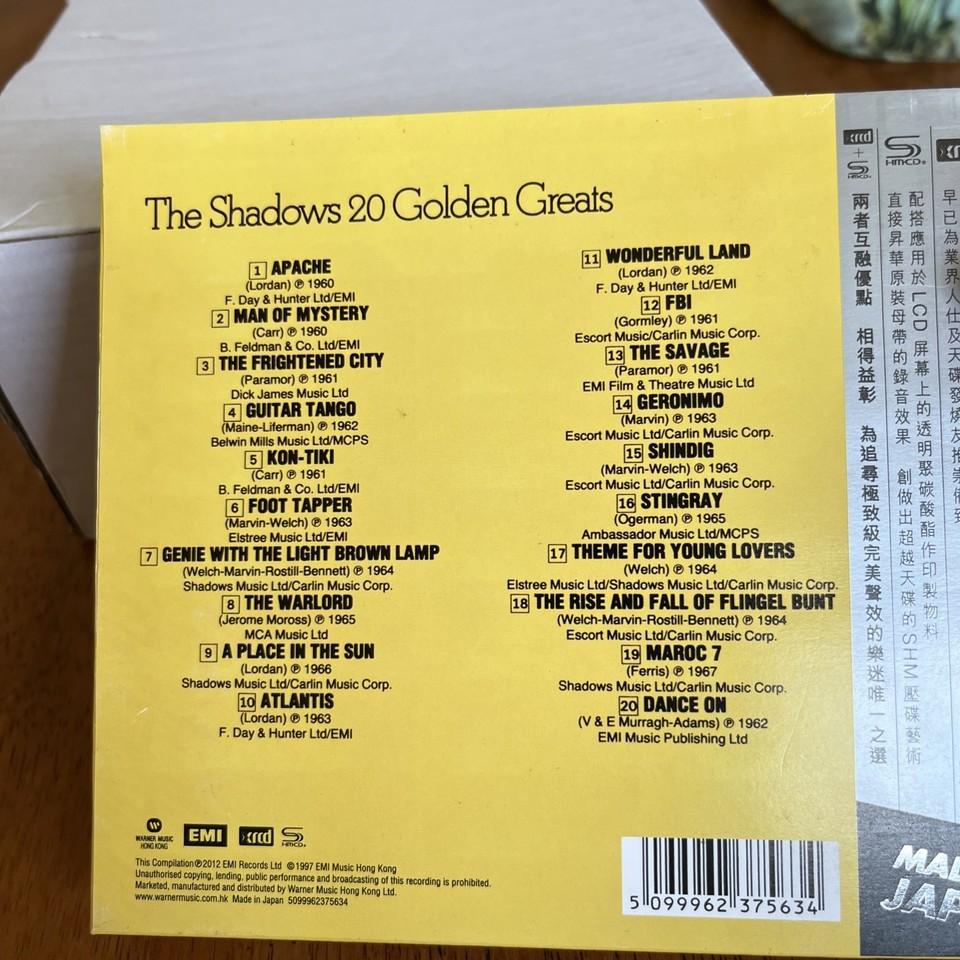 The Shadows 20 Golden Greats Japanese Rare Serial 993 XRCD Hmcd | eBay ...