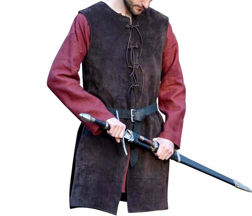Woodsman Medieval Tunic Cosplay & Larp Costume Leather Armor Long ...