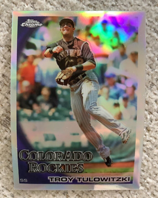 2010 Topps Chrome Baseball Card Refractor #143 Troy Tulowitzki Rockies ...