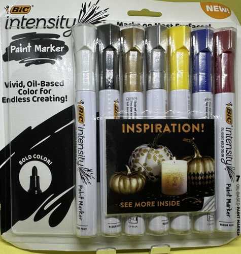 Seven pcs BRAND NEW vivid oil based BIC INTENSITY Permanent paint ...