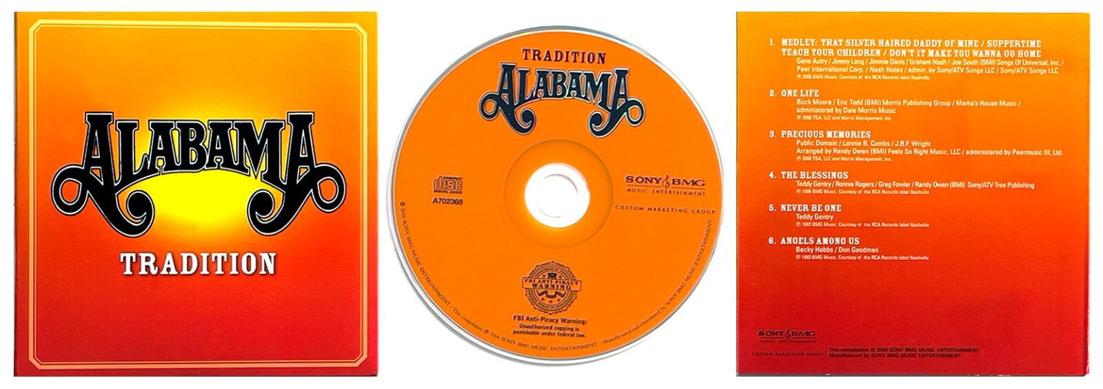 ALABAMA *VG*+ "TRADITION" 2006 US 6-TRK (INCL.MEDLEY) MINI-ALBUM CD ...