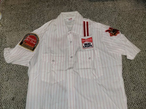 NEW VINTAGE BUDWEISER BUD LIGHT Work Uniform Shirt 15-15 1/2 Short ...