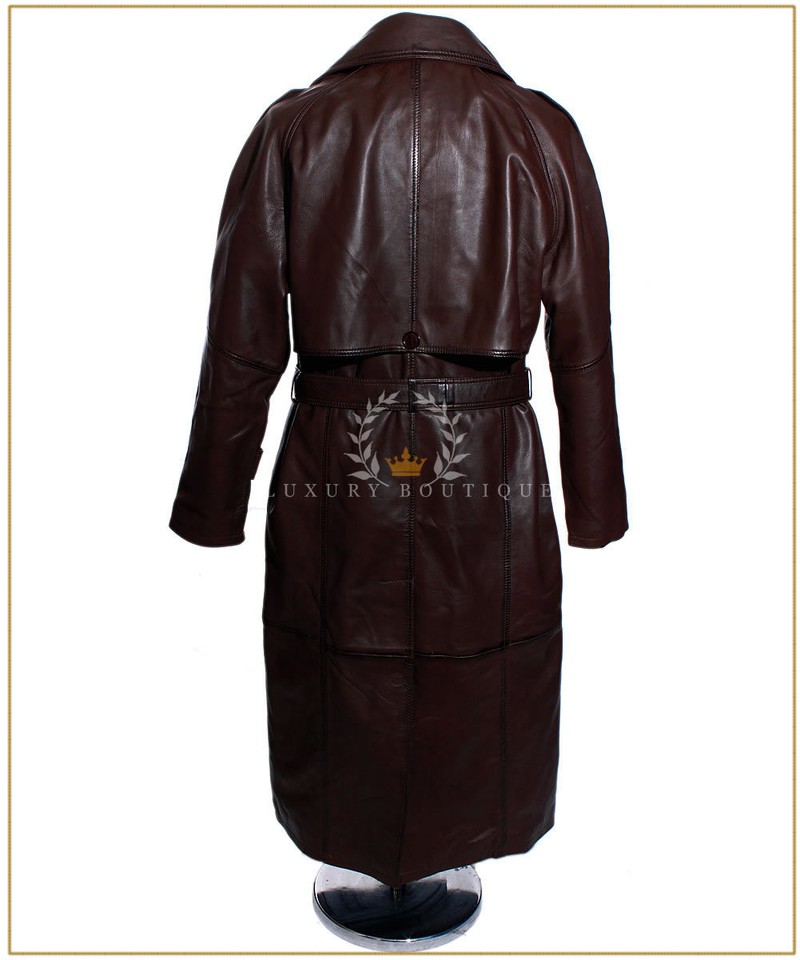 NKVD Soviet Army Brown Men's Military OVERCOAT Real Lambskin Leather ...