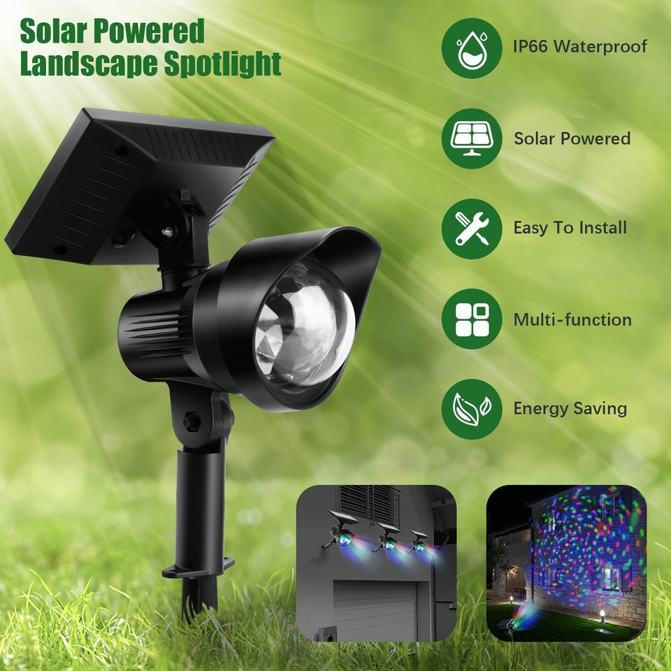 Laser Lights Outdoor Waterproof Solar Power Star Light Projector Xmas ...