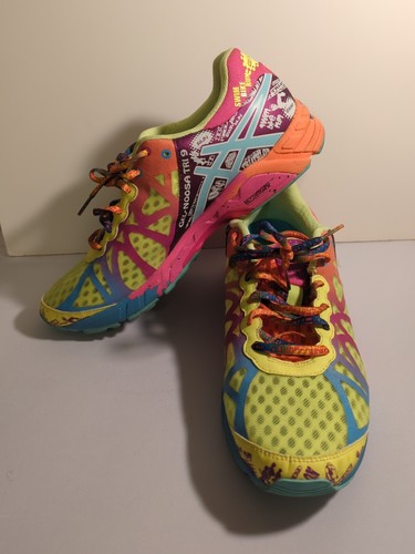 ASICS Gel Noosa Tri 9 Running Shoes Neon Green Pink Multicolor T458N ...