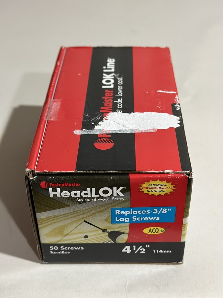 FastenMaster Headlock Structural Wood Screw 4 1/2" 50 Screws ...