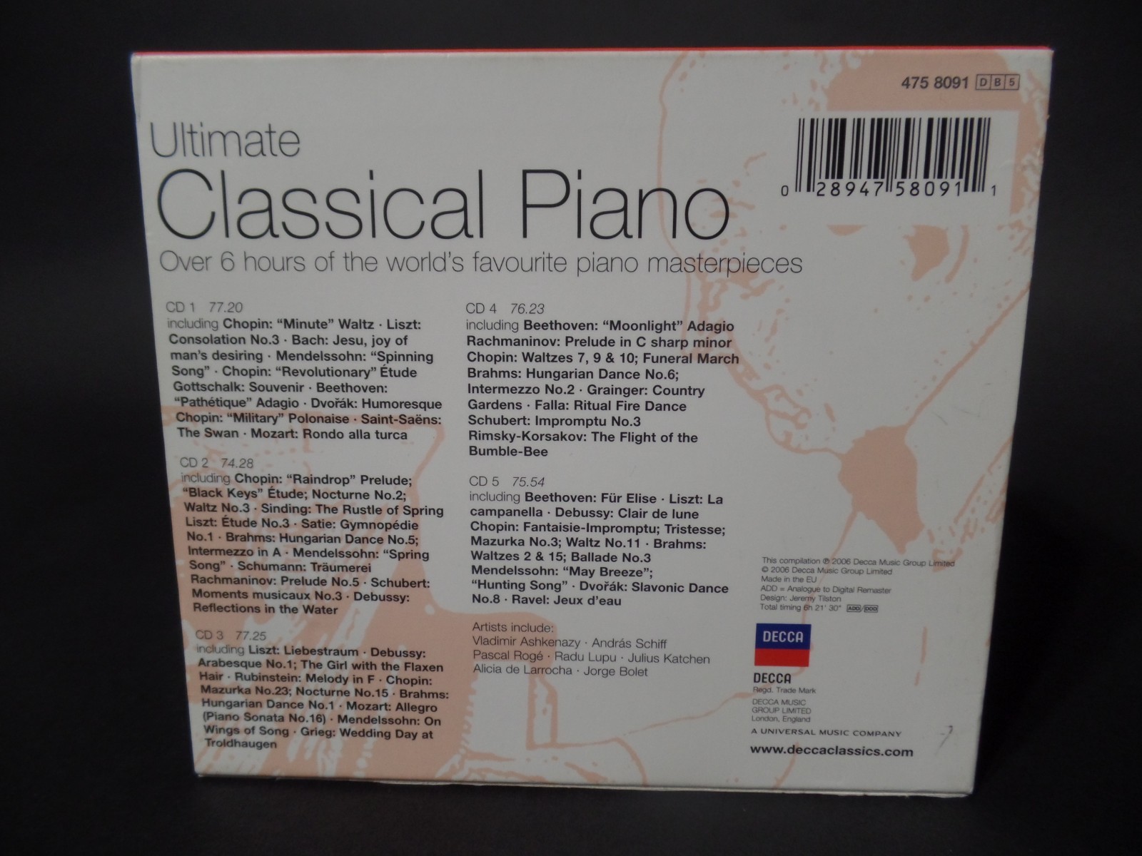 Ultimate Piano Classics [5 Box Set] - CD - Box Set - **Excellent ...