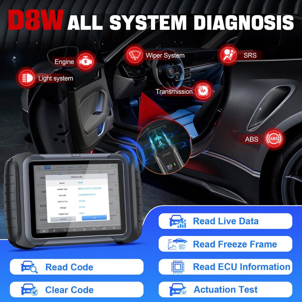 XTOOL D8W Full BiDirectional Diagnostic Scanner Topology Pre-Post Scan ...