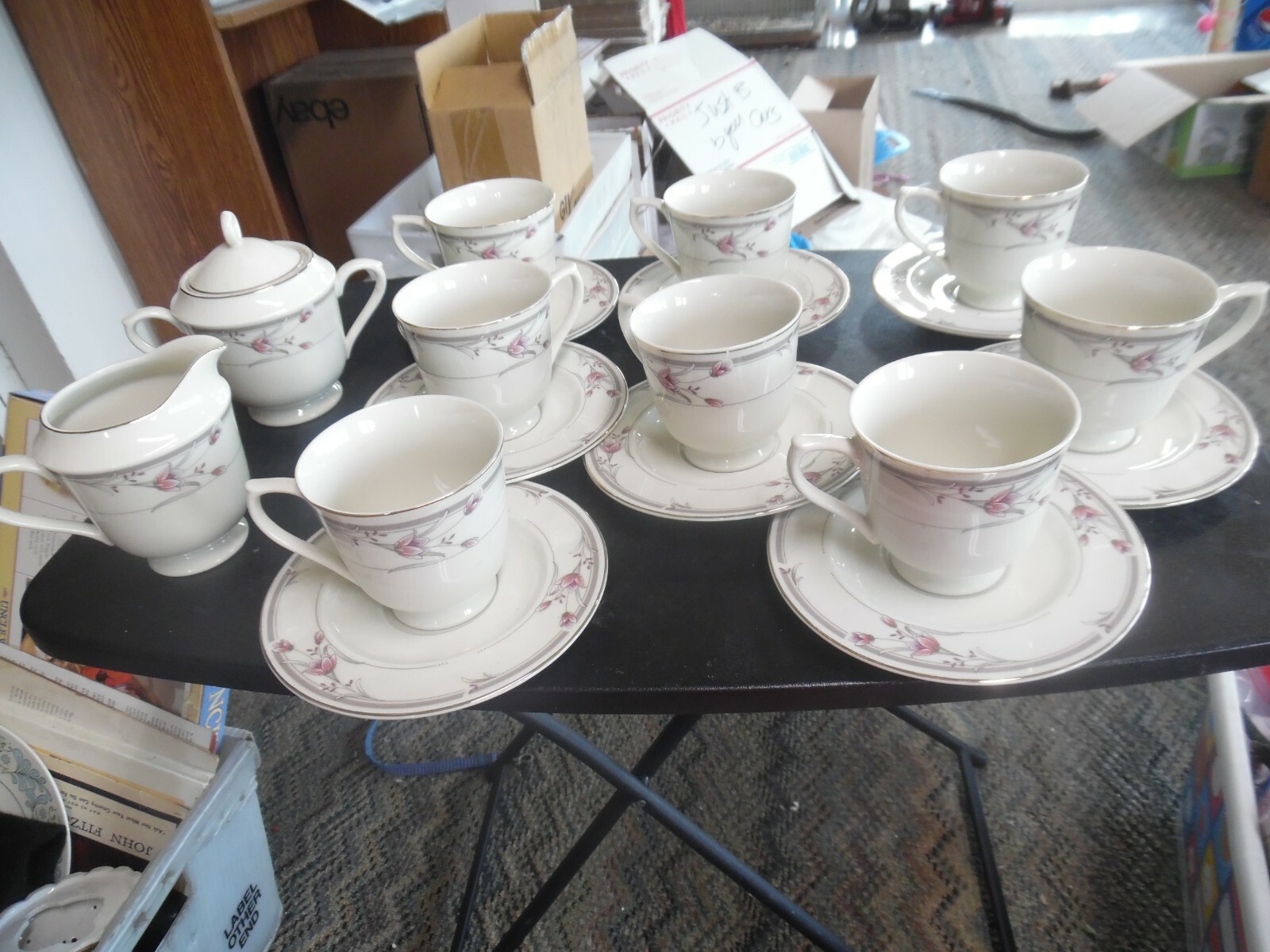 Vintage Sango Regency collection- Heather cups saucers sugar creamer ...