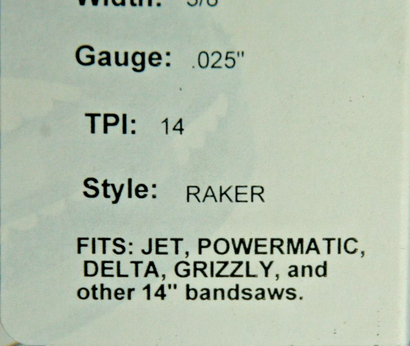 2 Pack-JET 93-1/2" x 3/8" x .025" x 14 TPI Raker Bandsaw Blade | eBay