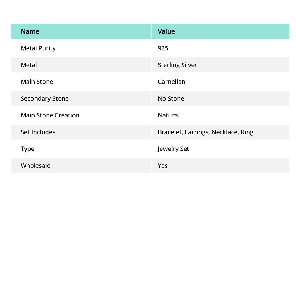 Orange Carnelian Gemstone 925 Sterling Silver Gift Jewelry Set X-Mas ...