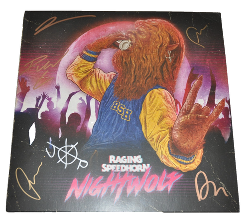Raging Speedhorn Night Wolf Vinyl Neon Pink LP Signed Nightwolf | eBay UK