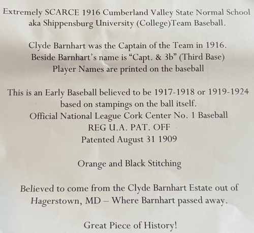 1916 Clyde Barnhart Official Spalding National League 1919-1924 ...